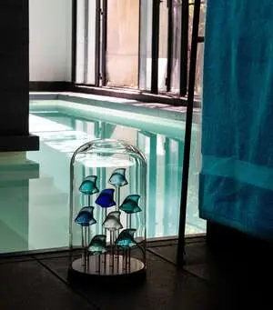 Lalique Crystal Fish Sculpture - Turquoise