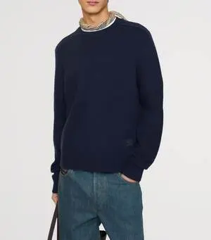 Burberry Cashmere-blend Equestrian Knight Design Sweater - Blue