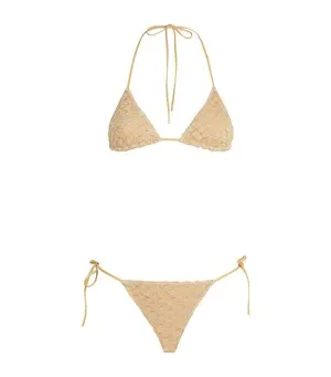 Missoni Metallic Plunge Bikini - Gold