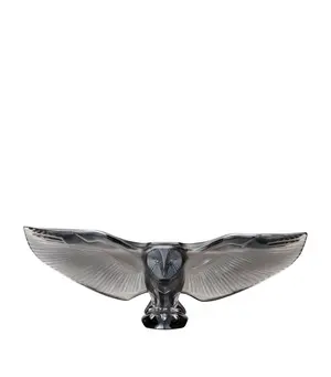 Lalique Barn Owl Sculpture - Metallic
