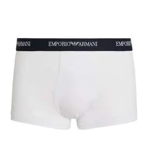 Emporio Armani Stretch-cotton Trunks - White