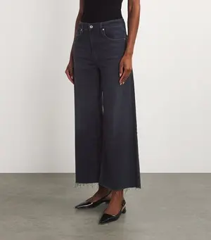 Citizens Of Humanity Cropped Lyra Wide-leg Jeans - Black