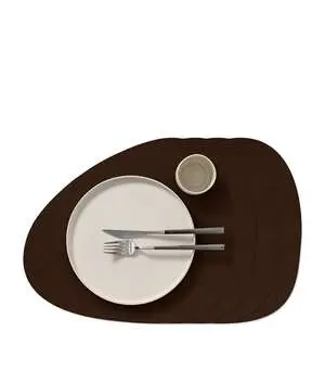 LINDDNA Large Curve Corduroy Placemat - Brown
