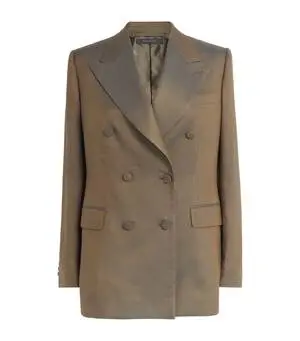 Brioni Flavia Silk Double-breasted Blazer