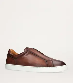Magnanni Leather Slip-on Sneakers - Brown