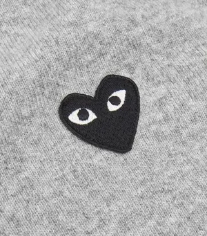 Play Comme Des Garcon Wool Heart Cardigan - Grey