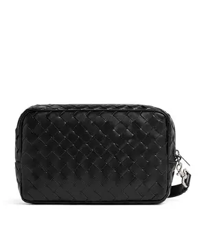 Bottega Veneta Leather Intrecciato Wash Bag