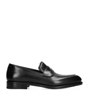 Men's Black Leather Loafers