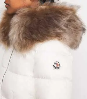 Moncler Shearling-trim Boed Puffer Jacket - Beige