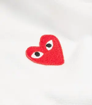 Play Comme Des Garcon Heart Logo Polo Shirt - White