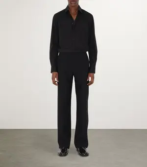 Burberry Stretch-cotton Ekd Shirt - Black