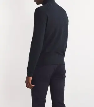 Brioni Cotton-silk-cashmere Zipped Sweater - Blue