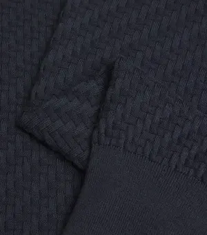 Brioni Cotton-silk-cashmere Zipped Sweater - Blue