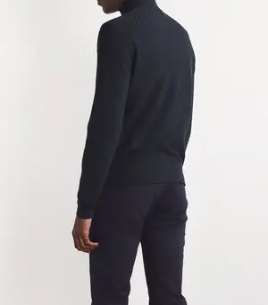 Brioni Cotton-silk-cashmere Zipped Sweater - Blue