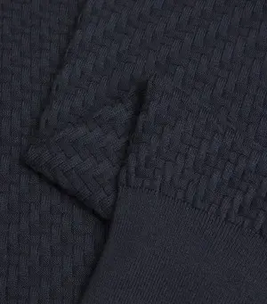 Brioni Cotton-silk-cashmere Zipped Sweater - Blue