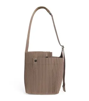 Issey Miyake Pleated Utility Shoulder Bag - Beige
