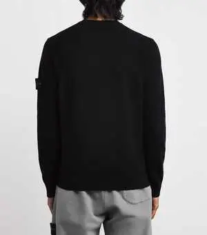 Stone Island Wool-blend Crew-neck Sweater - Navy