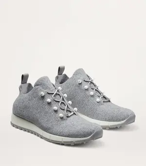 JIMMY CHOO Embellished Veles Sneakers - Grey