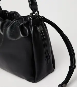 Brunello Cucinelli Small Mellow Bucket Bag - Black