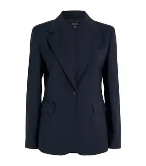 Max Mara Virgin Wool Single-breasted Blazer - Blue