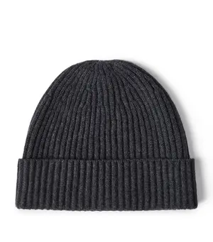 Brunello Cucinelli Cashmere Rib Knit Beanie - Black