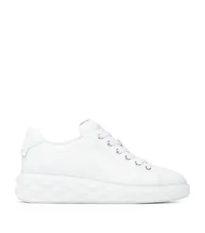 JIMMY CHOO Diamond Light Maxi Leather Sneakers - White