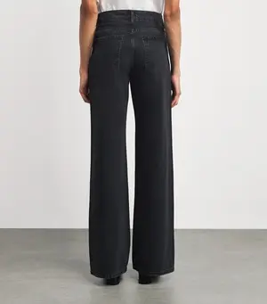 ANINE BING Hugh Wide-leg Jeans - Black