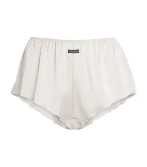 Calvin Klein Satin Signature Boyshorts - White