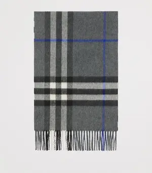 Burberry Cashmere Check Scarf - Grey