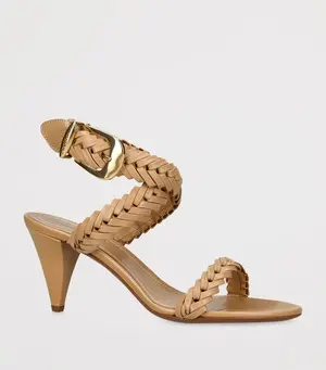 Zimmermann Calf Leather Helix 75 Heeled Sandals - Beige