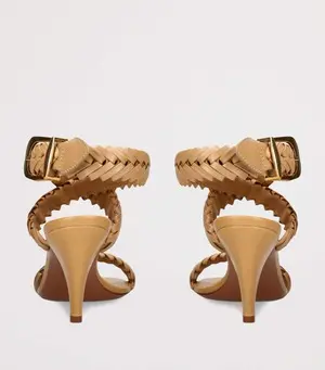 Zimmermann Calf Leather Helix 75 Heeled Sandals - Beige