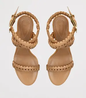 Zimmermann Calf Leather Helix 75 Heeled Sandals - Beige