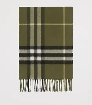 Burberry Cashmere Check Scarf - Green
