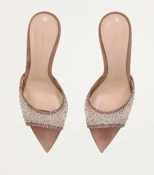 GIANVITO ROSSI Rania 85 Embellished Mules - Brown