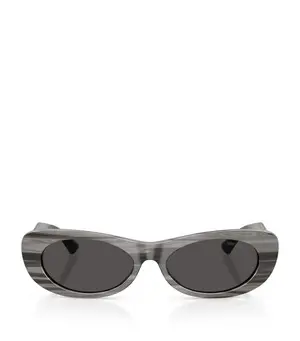 JIMMY CHOO Oval Sunglasses - Black