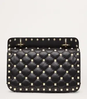 Valentino Garavani Small Rockstud Spike Top-handle Bag - Black
