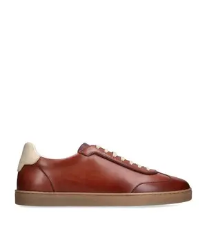 Men's Brown Leather Sneakers