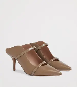 MALONE SOULIERS Leather Maureen Heeled Mules - Neutral