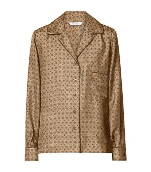 Max Mara Printed Silk Shirt - Brown