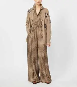 Max Mara Printed Silk Shirt - Brown