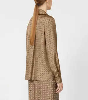 Max Mara Printed Silk Shirt - Brown
