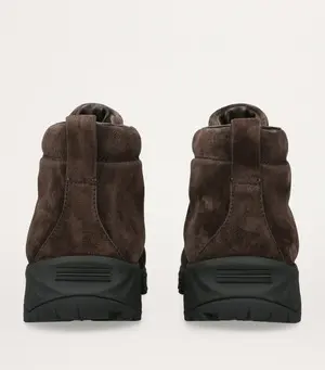 Zegna Suede Triple Stitch Vetta Sneakers - Brown