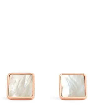 BABETTE WASSERMAN LONDON Rose Gold-plated Key Stone Cufflinks - Silver