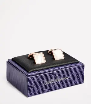 BABETTE WASSERMAN LONDON Rose Gold-plated Key Stone Cufflinks