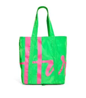 Harrods Logo Pocket Shopper Bag - Green