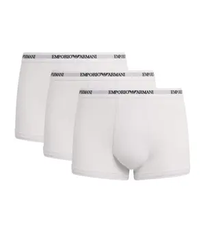 Emporio Armani Stretch-cotton Logo Trunks - White