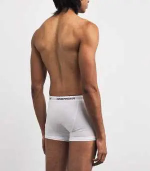 Emporio Armani Stretch-cotton Logo Trunks - White