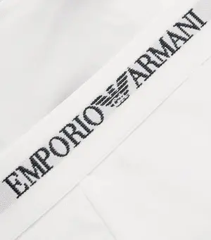 Emporio Armani Stretch-cotton Logo Trunks - White