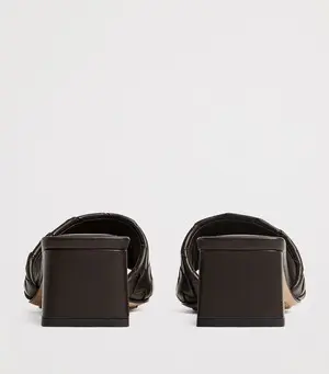 Bottega Veneta Lambskin Parco Heeled Mules - Black