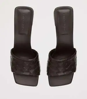 Bottega Veneta Lambskin Parco Heeled Mules - Black